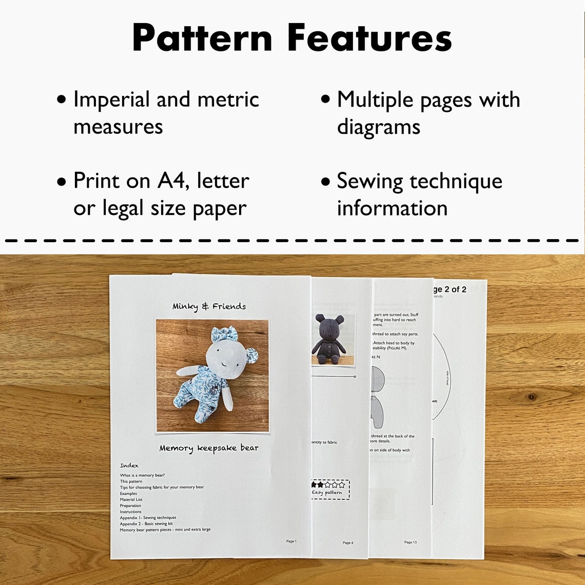 Memory Bear Pattern Pdf Teddy Bear Sewing Pattern Softie - Etsy