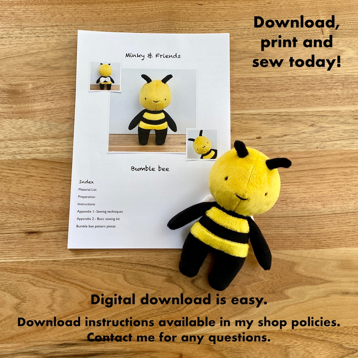 Bumble Bee Sewing Pattern Bee Soft Toy Pattern Bumble Bee - Etsy Australia