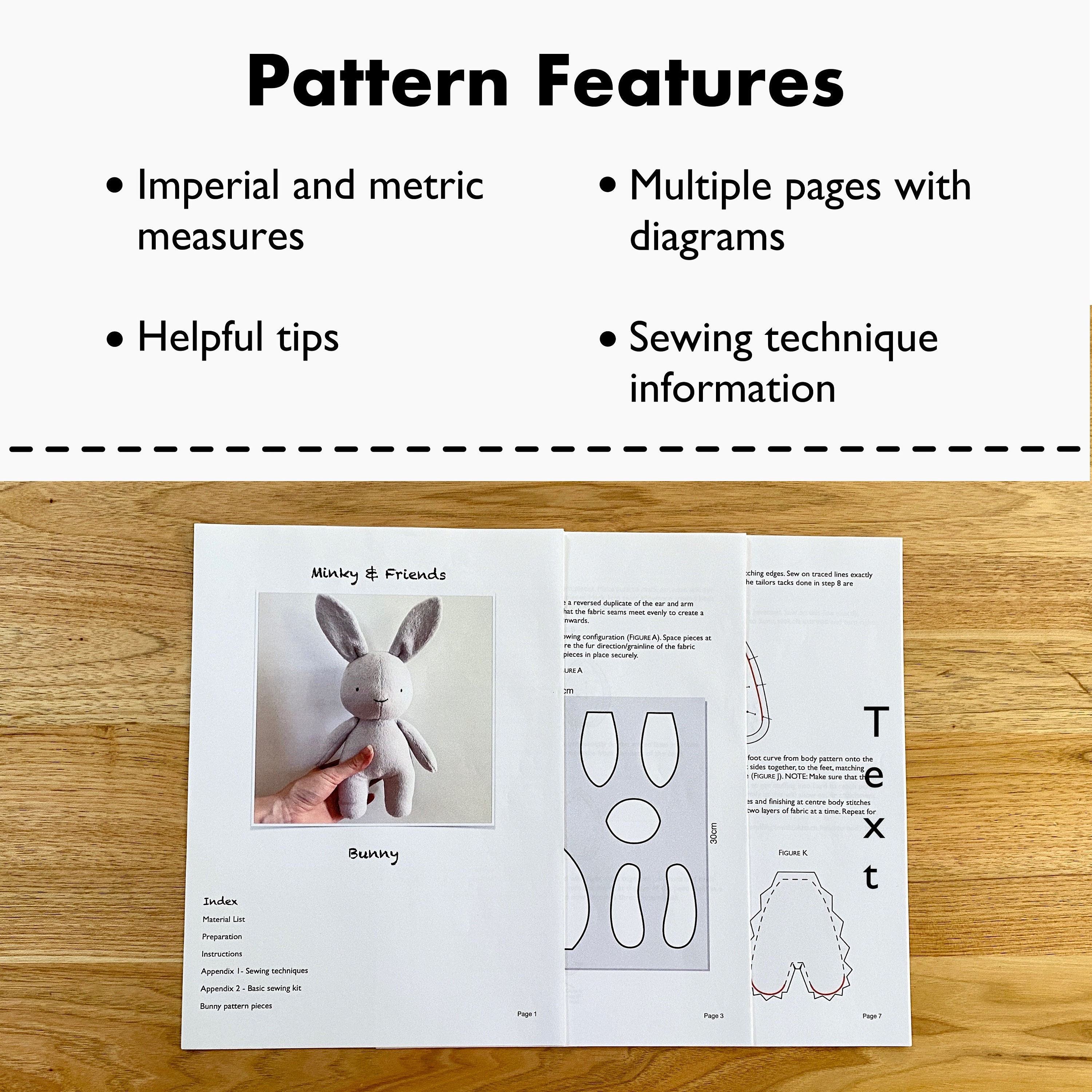 Sewing Pattern Bunny Rabbit Toy Paper Pattern - Etsy