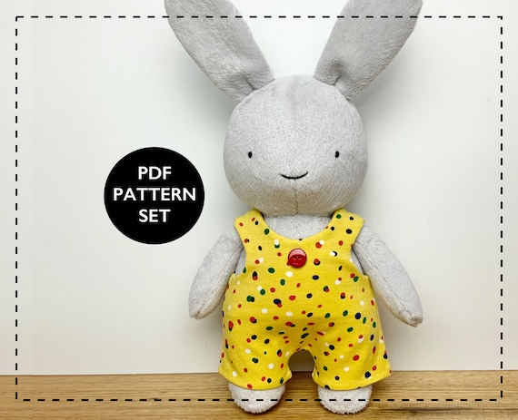 Rabbit Sewing Pattern Miniature Clothing Softie Doll Pattern - Etsy