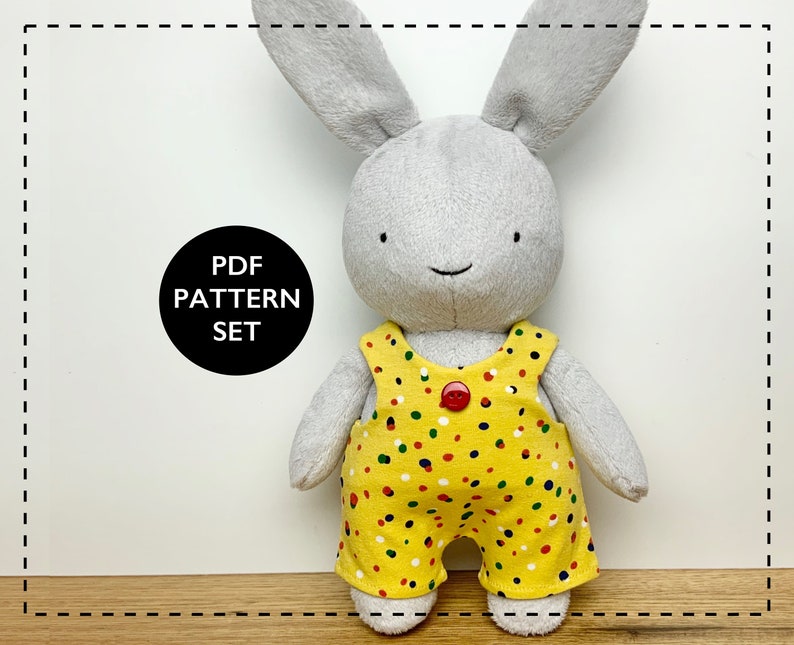 Rabbit Sewing Pattern Miniature Clothing Softie Doll Pattern - Etsy
