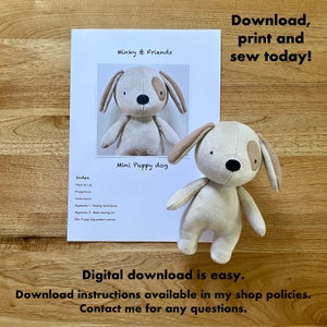 Puppy Dog Sewing Pattern, Plush Dog Pattern, Pup Doll - Sew a Cute Dog ...