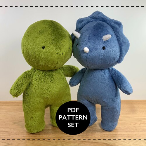 Triceratops Plushie Stuffed Dinosaur Plush Sewing Pattern - Etsy