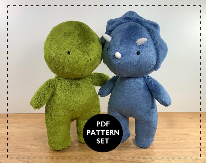Dinosaur Plush Bundle Sewing Pattern .pdf Tutorial Brontosaurus ...