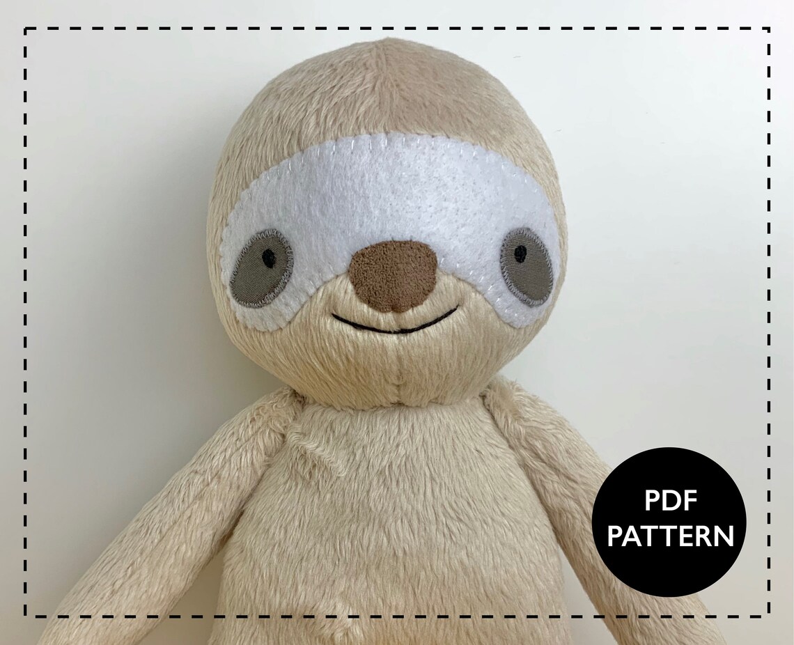 Sloth Sewing Pattern Stuffed Sloth Pattern Sloth Pdf Sewing | Etsy