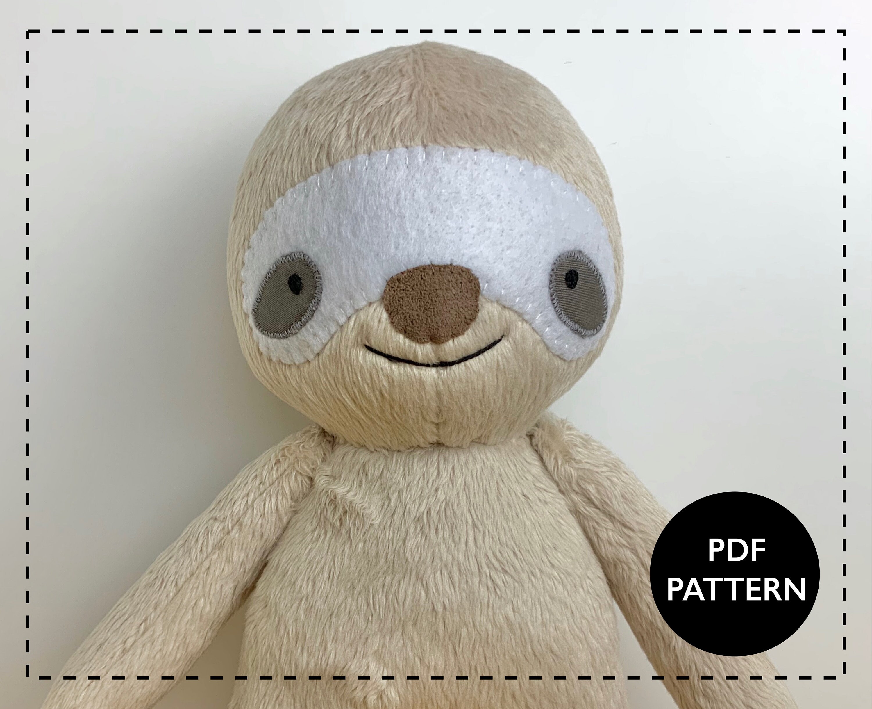 Sloth Sewing Pattern Stuffed Sloth Pattern Sloth Pdf Sewing | Etsy