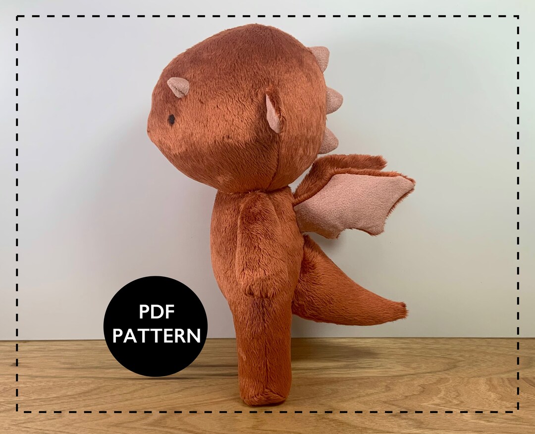 Mythical Dragon Plushie, Stuffed Dragon Plush Sewing Pattern, Dragon ...