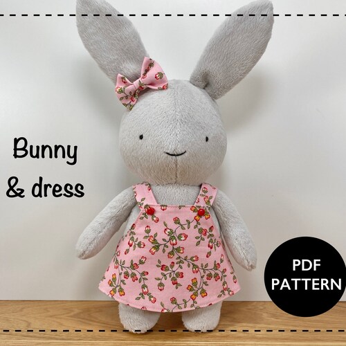 Bunny Rabbit Sewing Pattern Miniature Clothing Softie Doll | Etsy