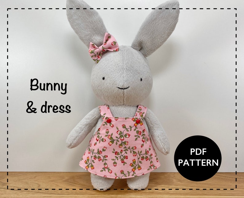 Bunny Rabbit Sewing Pattern Miniature Clothing Softie Doll | Etsy