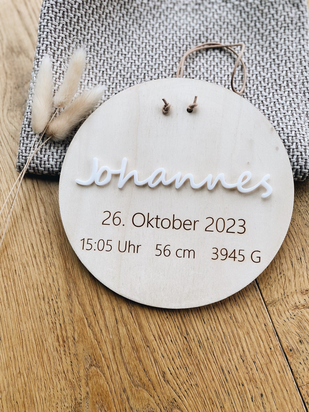 Personalized Wooden Name Plate / Birth Sign With Acrylic / Wooden Name ...