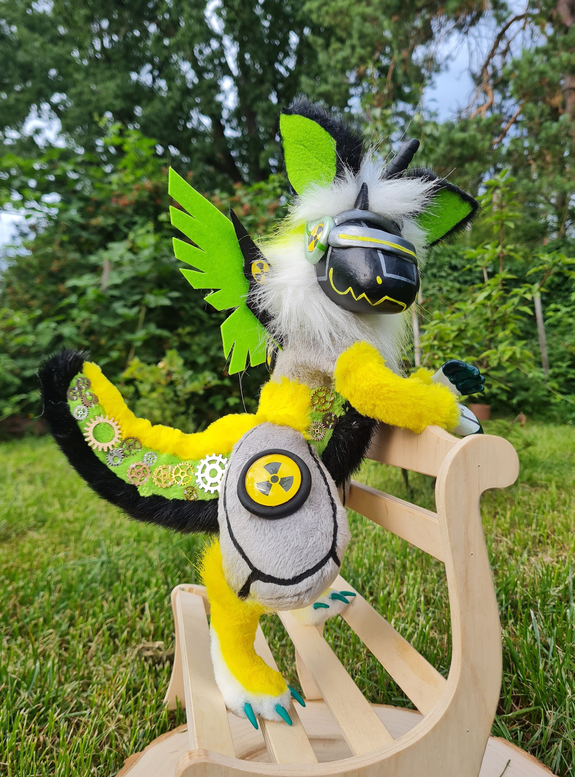 Protogen Green Furry Poseable Art Doll Proto Primagen - Etsy Hong Kong