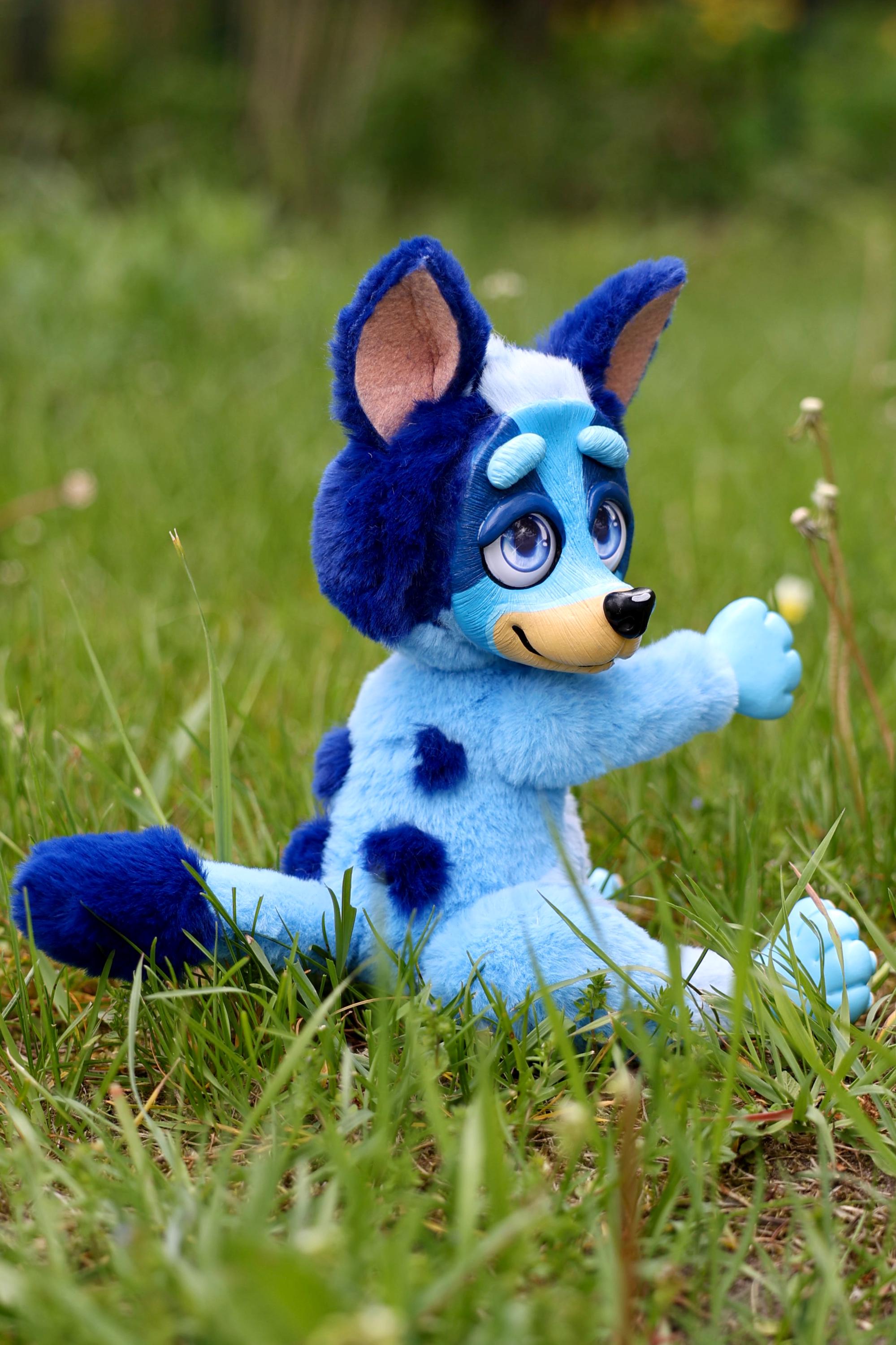 Bluey Art Doll, Poseable Faux Fur Sculpture - Etsy