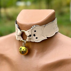 Made to Order! Leather Collar With Cats, Collar for Humans, Collar for ...
