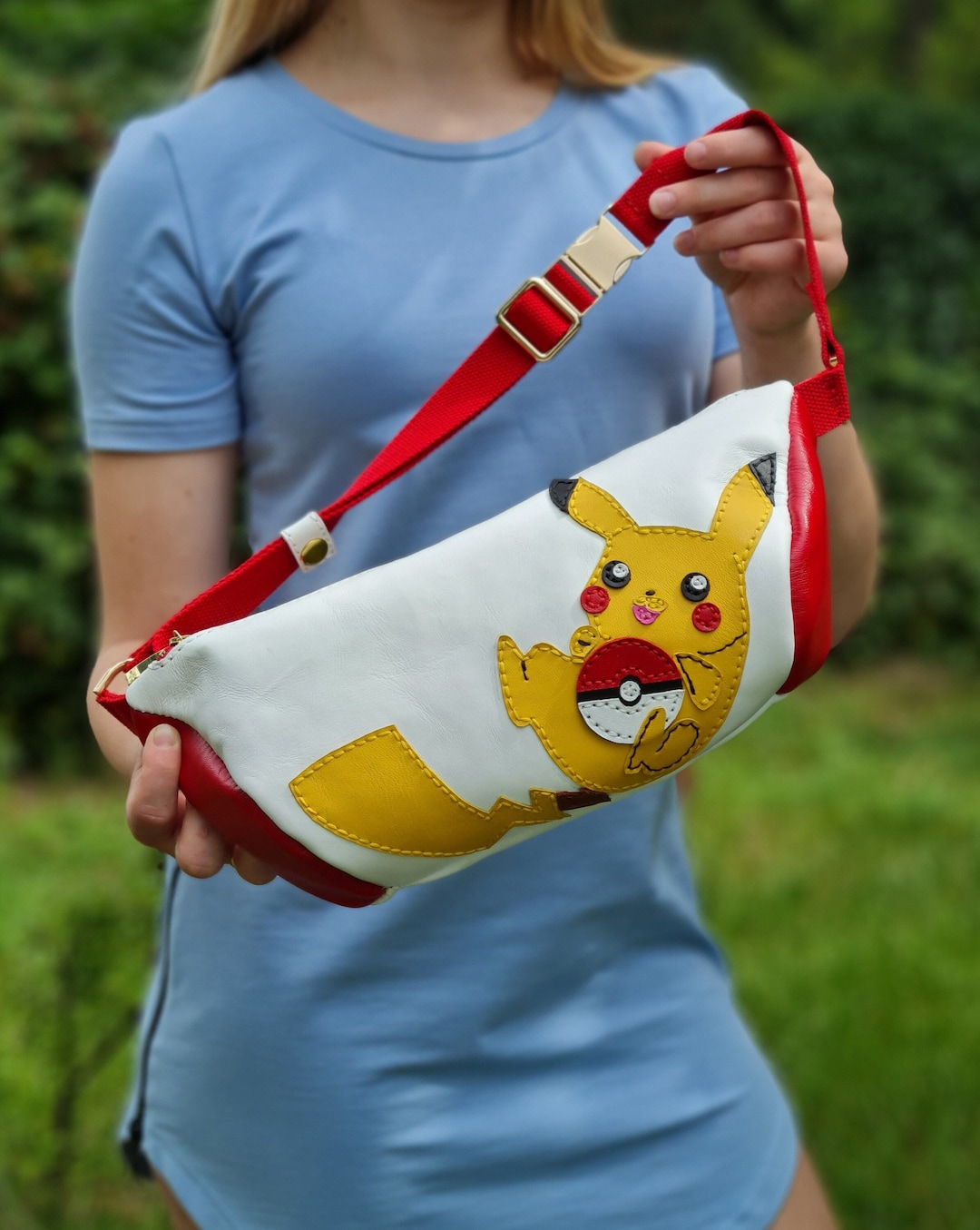 Handcrafted Pikachu Leather Banana Bag, Anime Shoulder Bag - Etsy