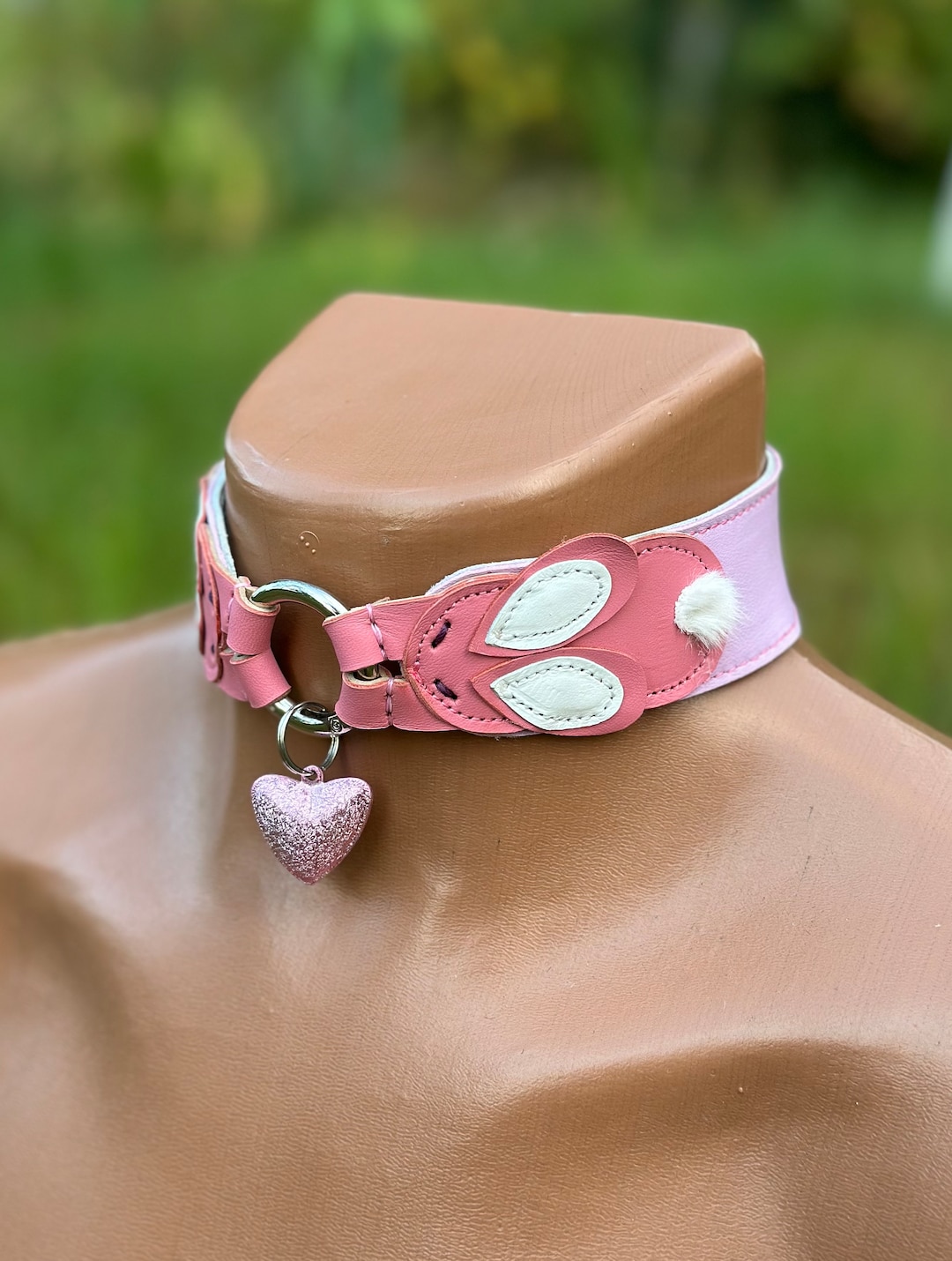 Made to Order Leather Collar With Rabbit, Collar for Humans, Collar for ...