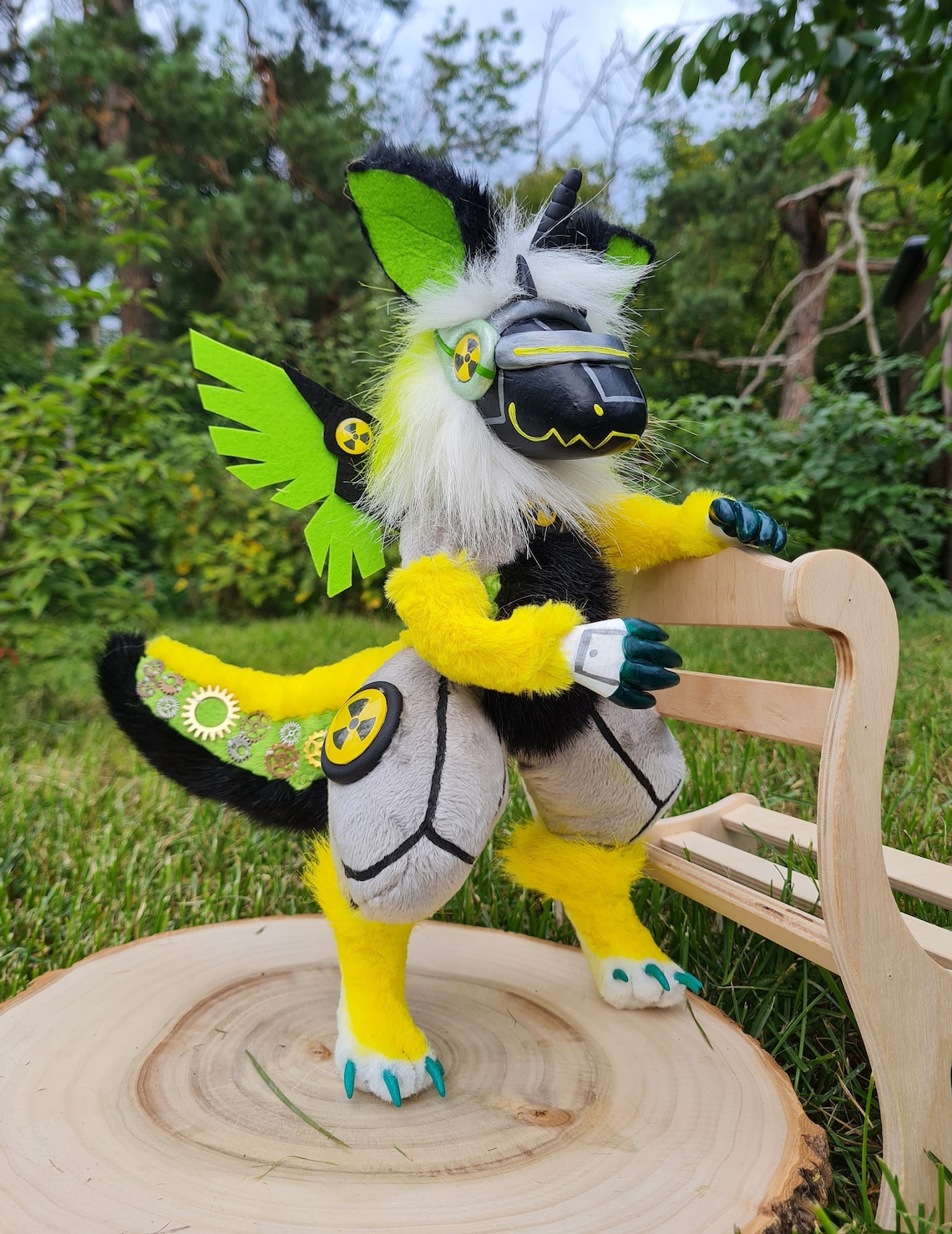 Protogen Green Furry Poseable Art Doll Proto Primagen - Etsy Hong Kong
