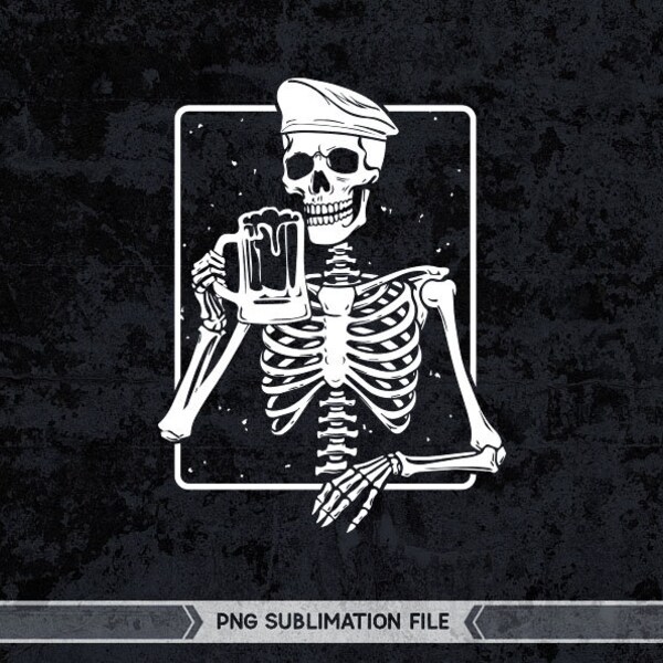 Skeleton Drinking Beer Svg - Etsy