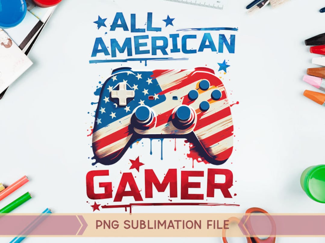 All American Gamer Png, USA Game Controller Png,patriotic Png, 4th July ...