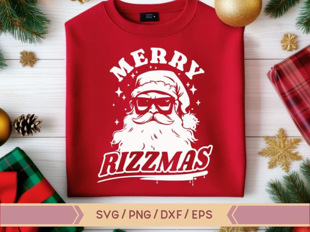 Merry Rizzmas SVG, Merry Rizzmas Kids Teens School, Funny Christmas ...