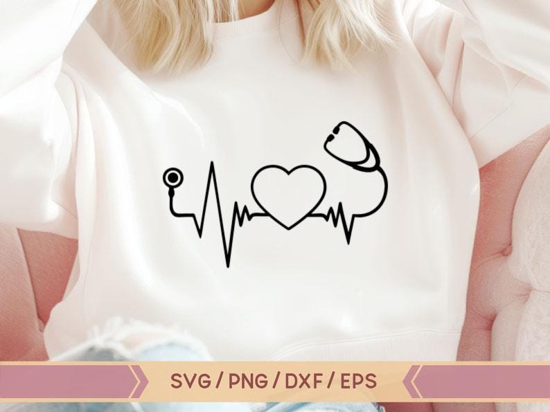 Heart Stethoscope SVG, Nurse Svg, Heart Stethoscope Svg File, Medical ...