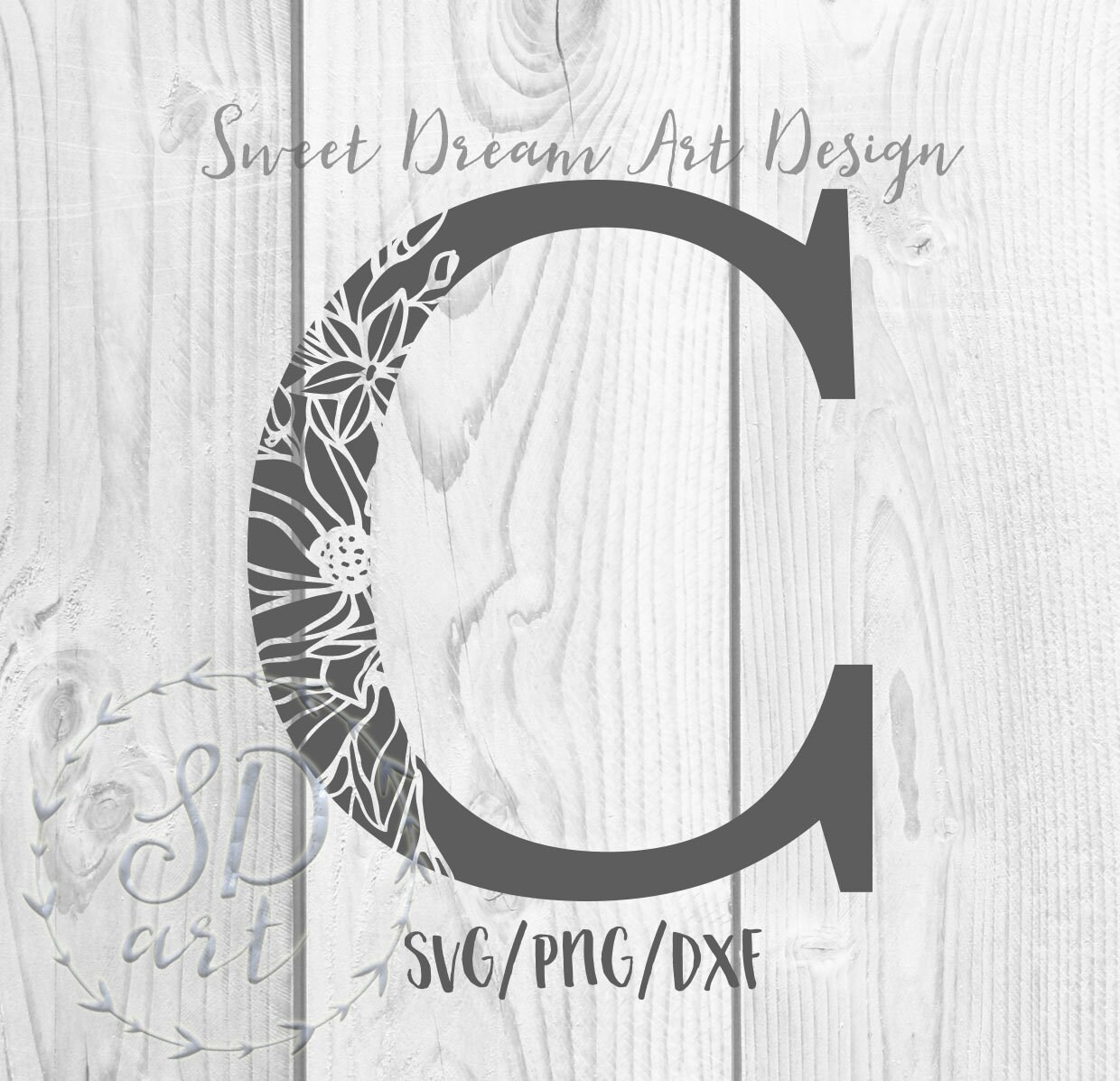 Floral Letter C Svg Monogram Letter Svg Decorative Initial - Etsy Australia