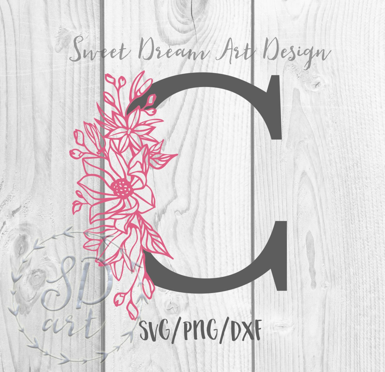 Floral Letter C Svg Monogram Letter Svg Decorative Initial - Etsy Israel