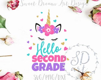 Hello 2nd Grade Svg 2nd Grade SVG Back to School Svg Second - Etsy