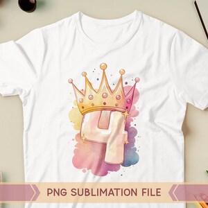 Fourth Birthday Princess Png, Crown Number Png, Birthday Png, Fourth ...