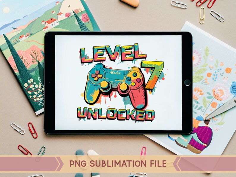 Level 7 Unlocked PNG 7th Birthday Png 7 Year Old Boy Png - Etsy
