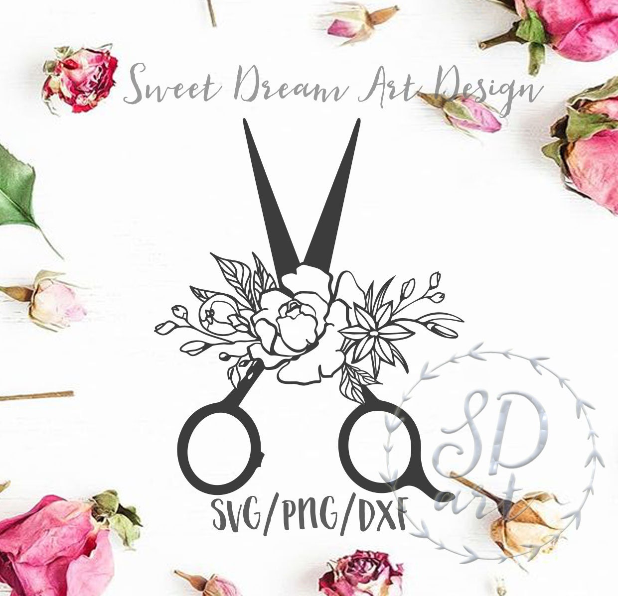 Floral Scissors Svg Sewing Svg Hair Stylist Svg Flower Hair | Etsy UK