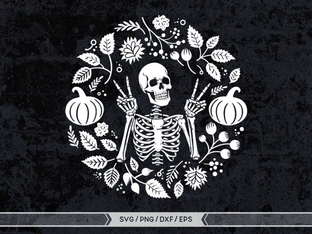 Floral Skeleton Svg Funny Skeleton Flowers Svghalloween - Etsy
