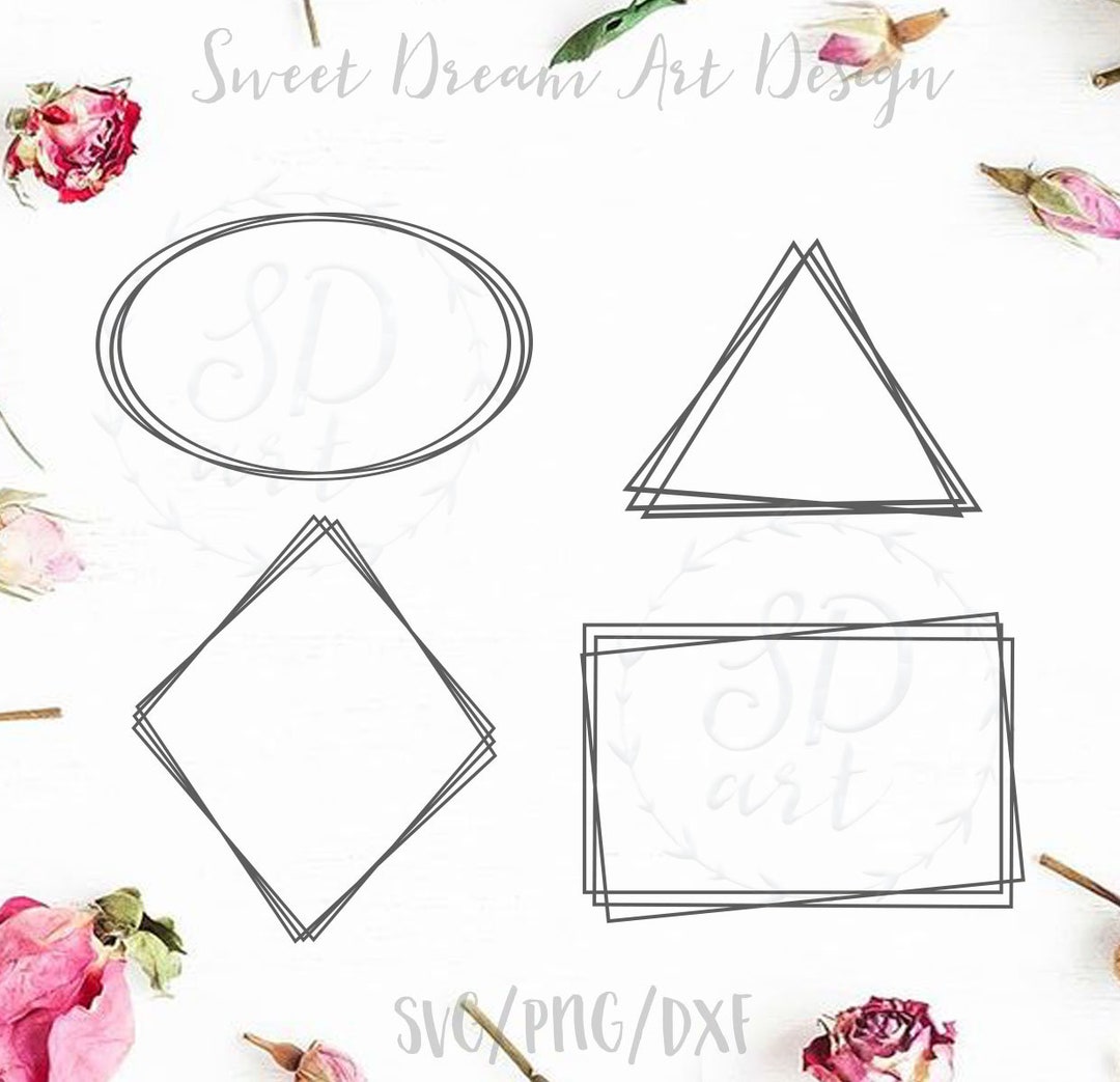 Geometric Frames Svg, Oval Frame Svg, Rectangle Monogram Frame Svg ...