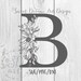 Floral Letter B Svg Monogram Letter Svg Decorative Initial | Etsy
