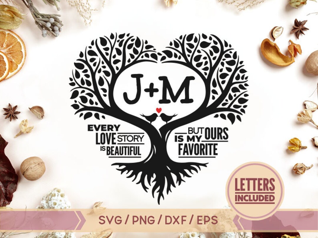 Love Tree Heart SVG, Valentine’s Day SVG, Valentine Love Tree SVG ...
