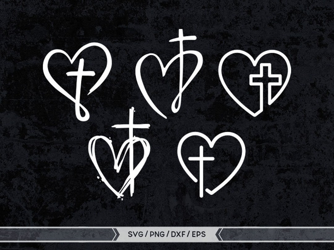 Jesus Heart Cross SVG, Cross and Heart SVG, Faith Svg, Faith and Heart ...