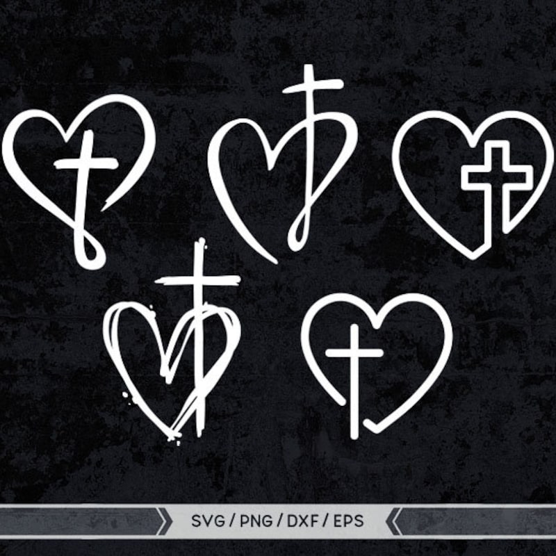 Heart With Cross Svg - Etsy