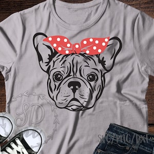 French Bulldog Svg,french Bulldog With Bandana Svg,bandana French ...