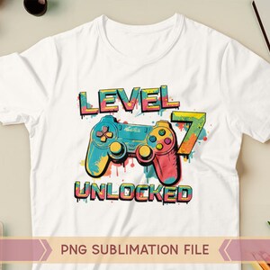 Level 7 Unlocked PNG 7th Birthday Png 7 Year Old Boy Png - Etsy