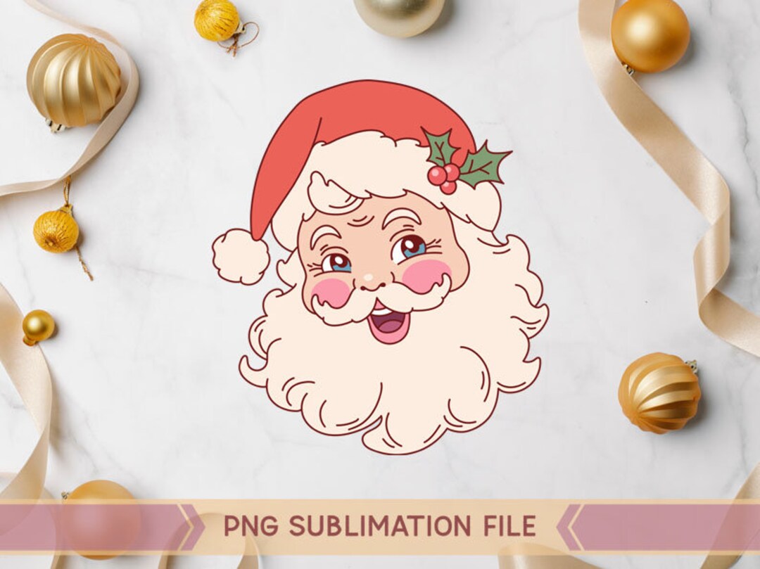 Retro Santa Face Png Retro Santa Png Retro Christmas Png - Etsy