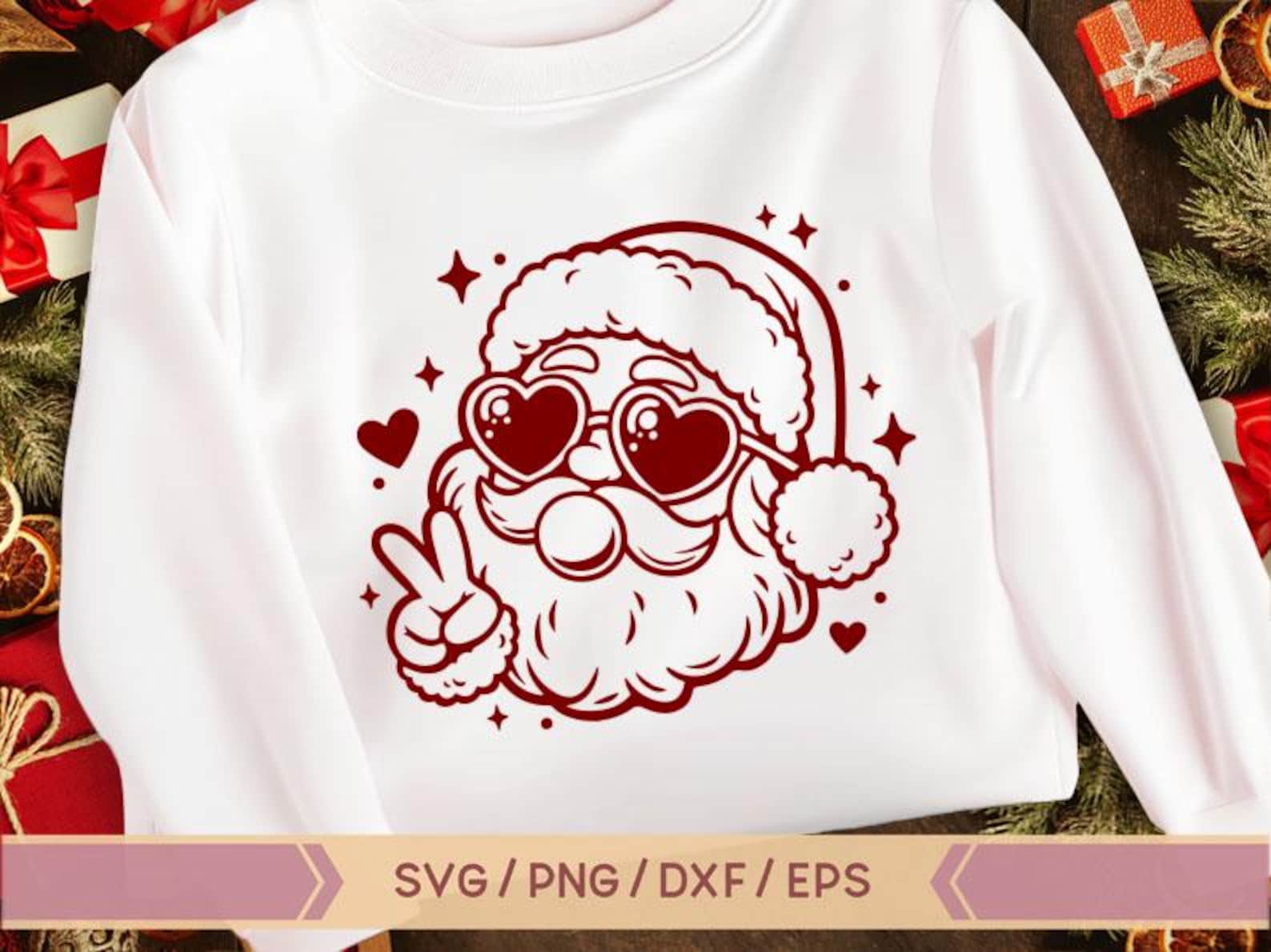 Santa Bubble Gum SVG, Santa Blowing Bubble Svg, Funny Santa, Cute Retro ...