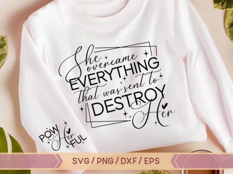 Women Empowerment Svg, She Overcame Svg, Pow Her Full Svg, She Overcame ...