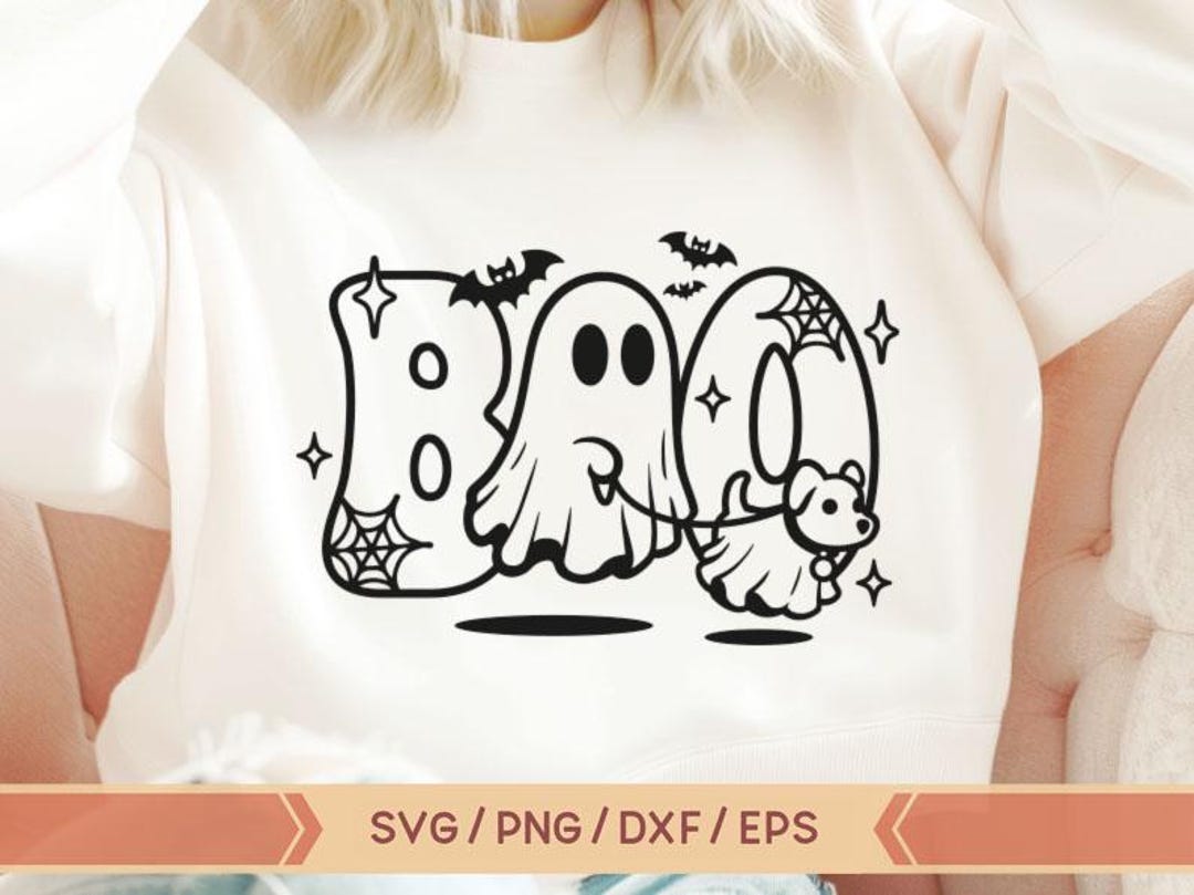 BOO Ghost Walking Dog Svg, Ghost With Dog Svg, Dog Ghost Svg, Halloween ...