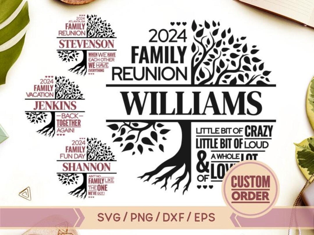 Customized Family Reunion Tree SVG, Personalized Family Tree Art Gift ...