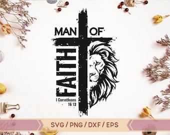 Man of God Svg, Jesus Svg, Cross SVG, Christian Svg Png, Man of Faith ...