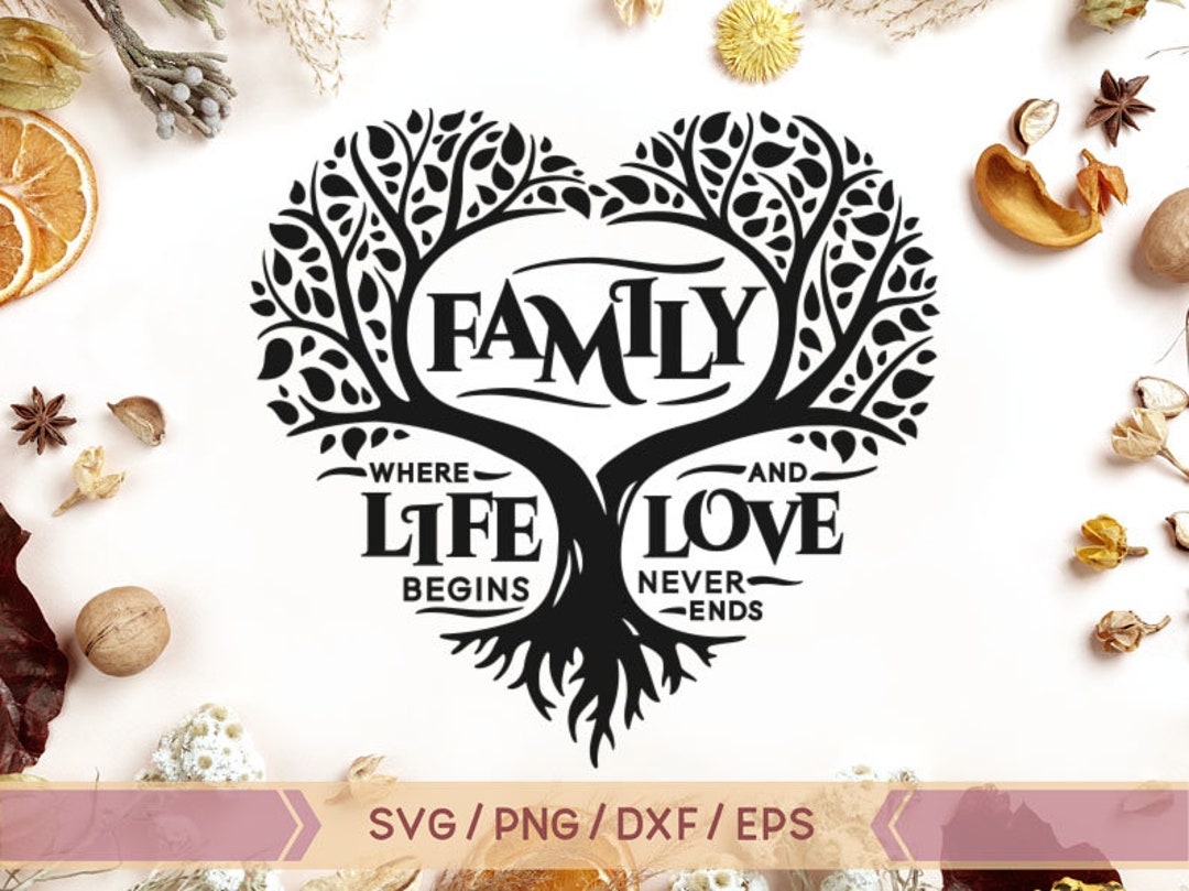 Family Where Life Begins and Love Never Ends SVG, Family Reunion SVG ...