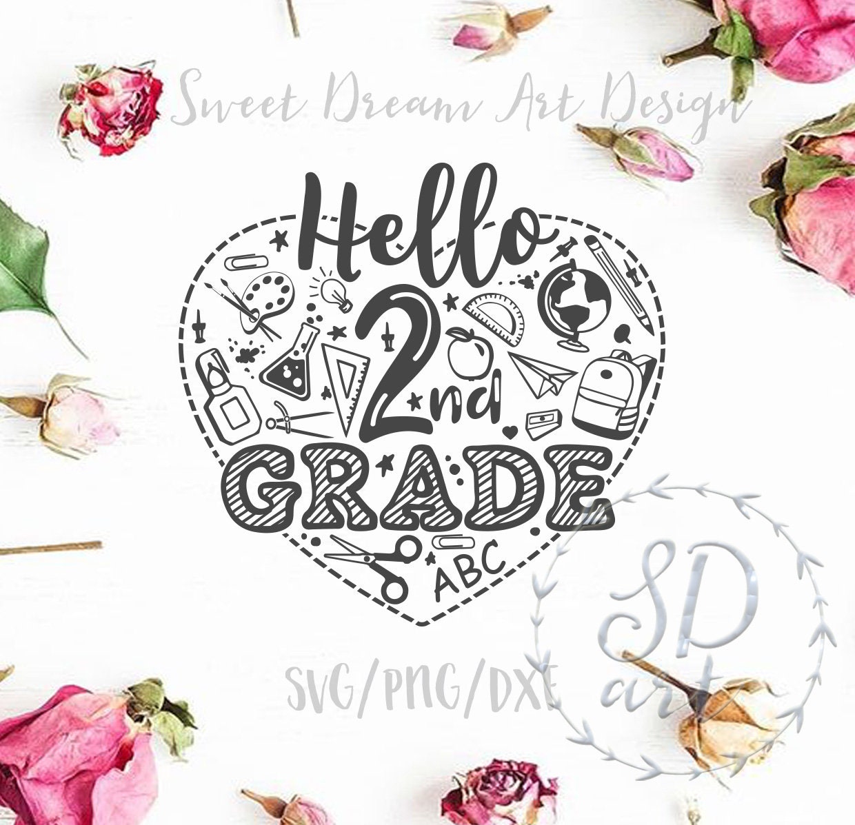 Hello 2nd Grade svg Back to school svg Hello 2nd Grade Back | Etsy