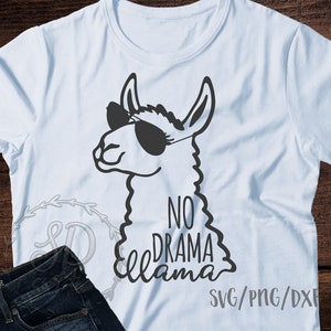 No Drama Llama Svg File,no Drama Llama Svg,cute Llama With Glasses Svg ...
