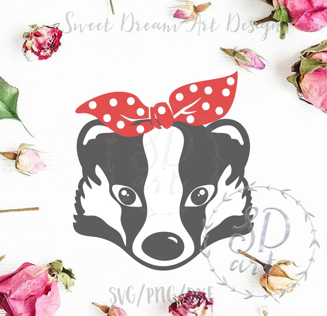 Badger Svg, Badger With Bandana Svg, Badger With Bow Svg, Badger Team ...