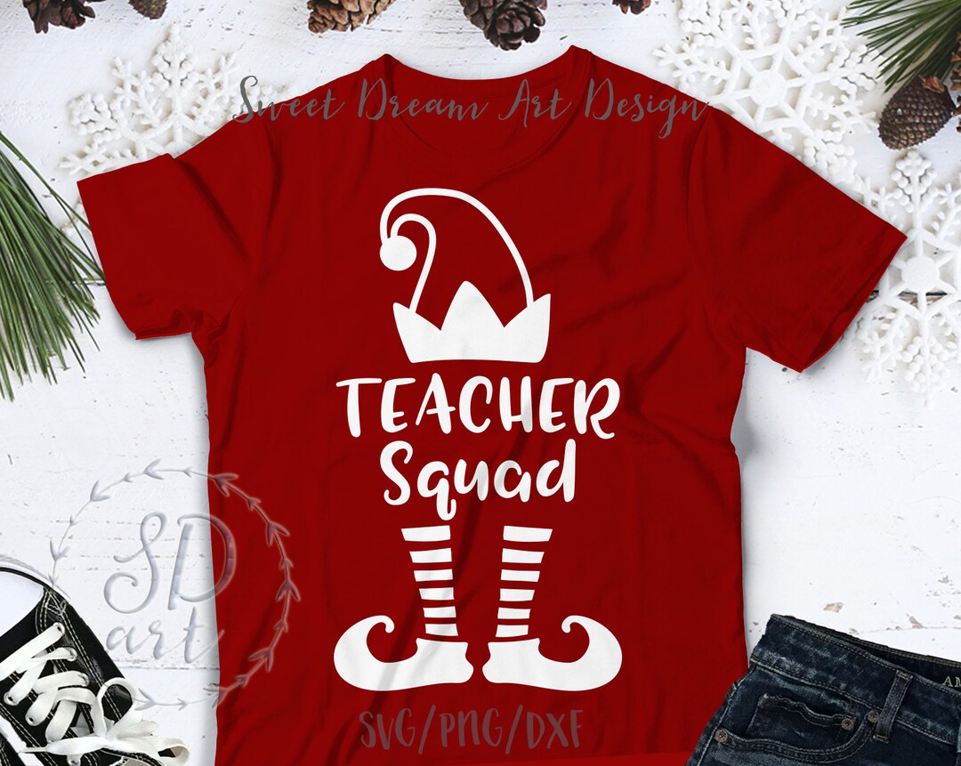 Teacher Squad Svg, Elf Svg, Santas Halper Svg, Funny Christmas Svg ...