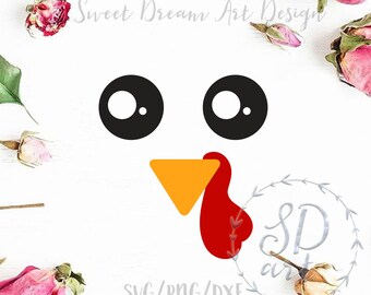 Thanksgiving Turkey Face Cut File Epspngdxf and Svg File for - Etsy